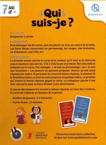 Qui suis-je ? - 50 cartes de Quelle histoire ! - Livre - Decitre