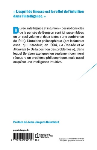 Intelligence et intuition de Henri Bergson - Poche - Livre - Decitre