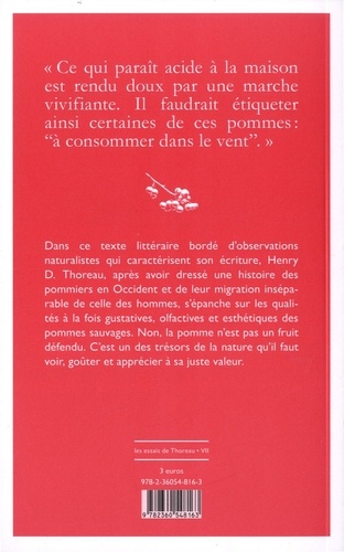Les pommes sauvages de Henry David Thoreau - Poche - Livre - Decitre