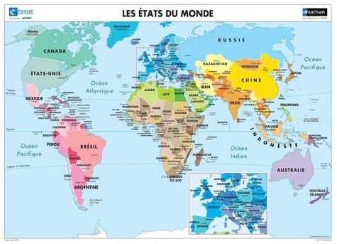 Planisphère Le relief du monde/Les Etats du monde de Jean-Louis Mathieu - Livre - Decitre