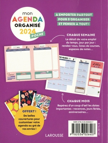 Mon agenda organisé poche - De septembre 2023 à... de Isabelle Jeuge ...