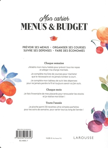 Mon cahier menus & budget - 52 semaines à... - Isabelle Jeuge-Maynart ...