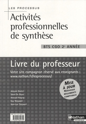 Activités professionnelles de synthèse BTS CGO... de Jacques Boutet ...