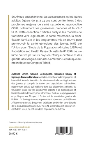 Santé sexuelle et reproductive des adolescents... - Jacques Emina ...