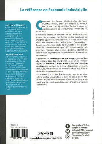 Economie industrielle de Jan Horst Keppler - Grand Format - Livre - Decitre