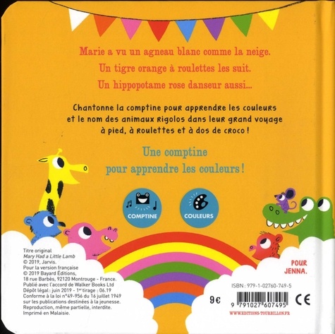 Tous en couleurs ! - Une comptine des couleurs - Jarvis - Livres ...