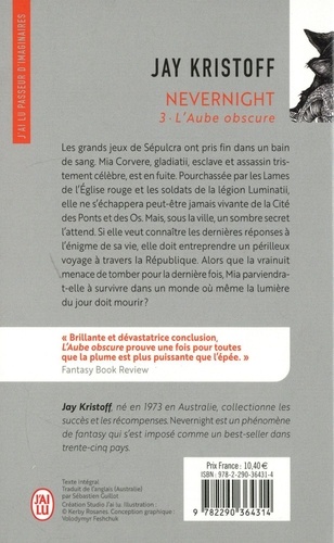Nevernight Tome 3. L'aube obscure de Jay Kristoff - Poche - Livre - Decitre