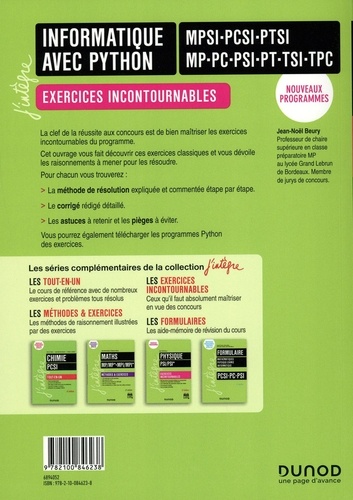 Informatique avec Python... de Jean-Noël Beury - Grand Format - Livre ...