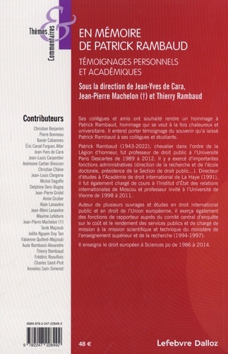 En mémoire de Patrick Rambaud - Témoignages... - Jean-Yves de Cara ...