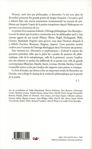 Bonnefoy et la philosophie de Jérôme Thélot - Grand Format - Livre ...