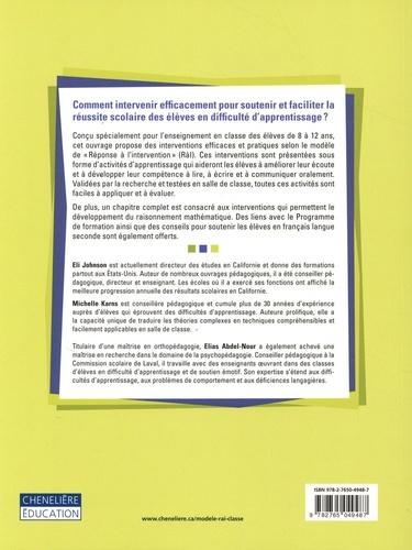 Le modele RàI appliqué en classe - Johnson Elie - Livres - Furet du Nord