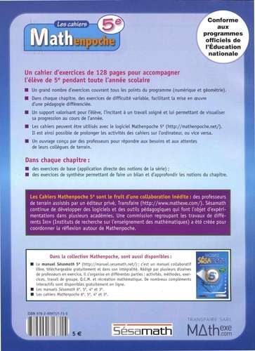 Les cahiers Mathenpoche 5e de Katia Hache - Grand Format - Livre - Decitre
