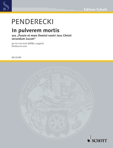 Edition Schott . In pulverem mortis - aus "Passio... de Krzysztof ...