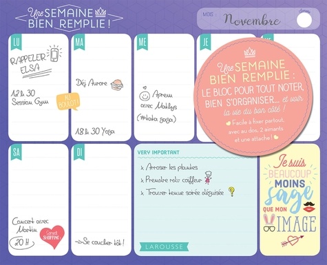 Une semaine bien remplie ! - Le bloc pour tout... de Larousse - Livre ...