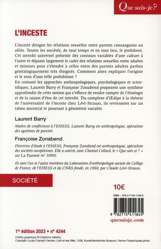 L'inceste - Laurent Barry - Livres - Furet du Nord