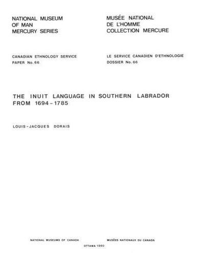 Inuit language in southern Labrador from... de Louis-Jacques Dorais ...