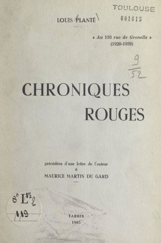 Chroniques rouges (de Paris en Bigorre) :... de Louis Planté - ePub ...