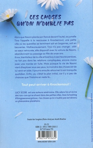 Knockemout Tome 1. Ces choses qu'on n'oublie pas - Lucy Score - Livres ... Knockemout Tome 1. Ces choses qu'on n'oublie pas - Lucy Score - Livres ...