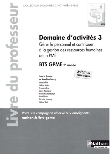 Domaine d'activités 3 Gérer le personnel et... - Madeleine Doussy - Livres - Furet du Nord