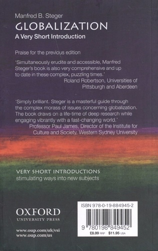 Globalization - A Very Short Introduction de Manfred B. Steger - Poche ...