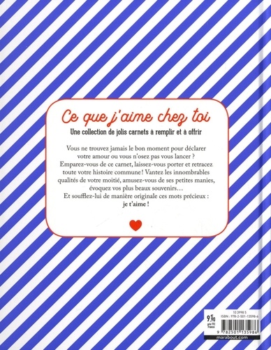 Ce que j'aime chez toi - Le carnet à remplir et... de Marabout - Grand ...