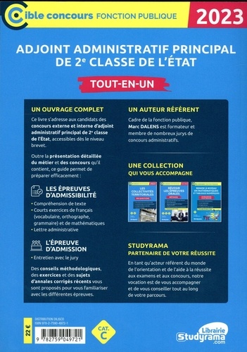 Adjoint administratif principal de 2e classe de... de Marc Dalens - Grand Format - Livre - Decitre