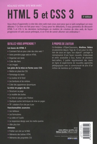 Réalisez votre site web avec HTML 5 et CSS 3 - Mathieu Nebra - Livres ...