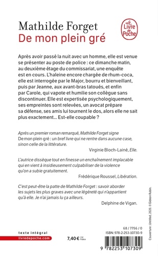 De mon plein gré de Mathilde Forget - Poche - Livre - Decitre