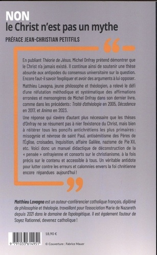 Libre réponse à Michel Onfray - NON le Christ... de Matthieu Lavagna ...