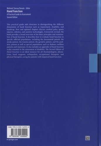 Hand Function - A Practical Guide to Assessment de Mehmet Tuncay Duruoz ...