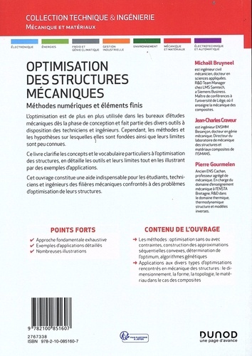 Optimisation des structures mécaniques -... de Michaël Bruyneel - Grand Format - Livre - Decitre