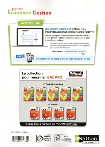 Economie Gestion 2e/1re/Term Bacs Pros... de Monica Manzi - Grand Format - Livre - Decitre