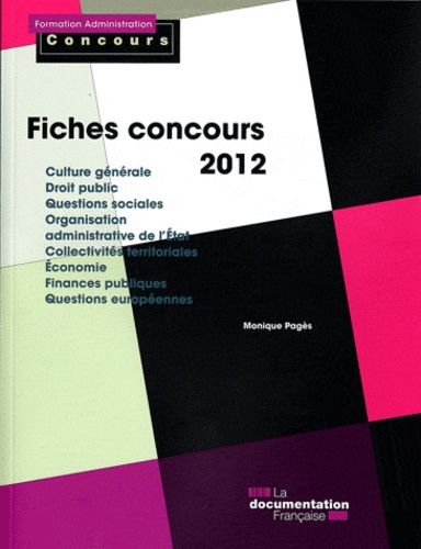 Fiches concours 2012 de Monique Pagès - Livre - Occasion - Decitre