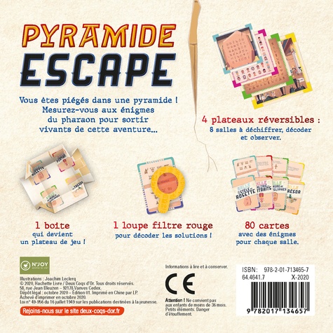 Pyramide Escape - Le pharaon vous a tendu un... de N'Joy - Livre - Decitre