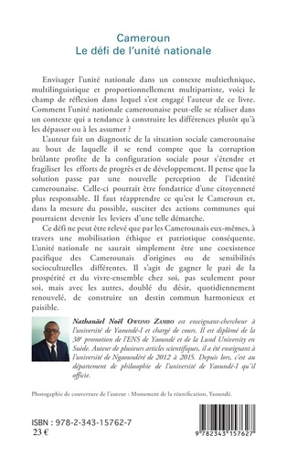 Cameroun - Le défi de l'unité nationale.... de Nathanaël Noël Owono ...