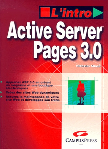 Active Server Pages 3.0. Avec Cd-Rom de Nicholas Chase - Livre - Decitre