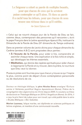 Lectio divina pour chaque dimanche - Carême et... de Nicolas Bossu ...