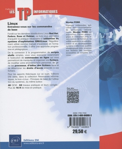 Linux - Entraînez-vous sur les commandes de base... de Nicolas Pons - Grand Format - Livre - Decitre