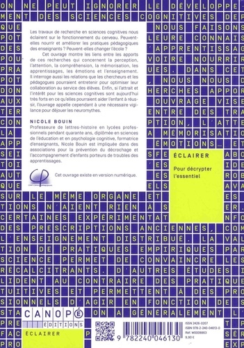 Enseigner : apports des sciences cognitives - Nicole Bouin - Livres - Furet du Nord