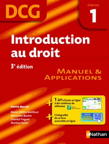 Introduction au droit DCG 1 - Manuel &... de Patrick Mercati - Livre - Decitre