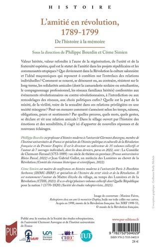 L'amitié en révolution, 1789-1799 - De... - Philippe Bourdin - Livres ...