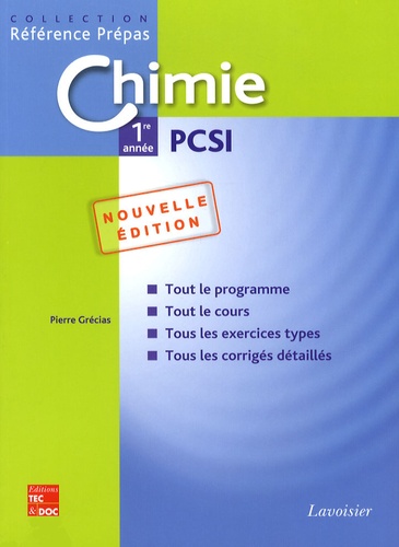 Chimie 1re année PCSI - Pierre Grécias - Livres - Furet du Nord
