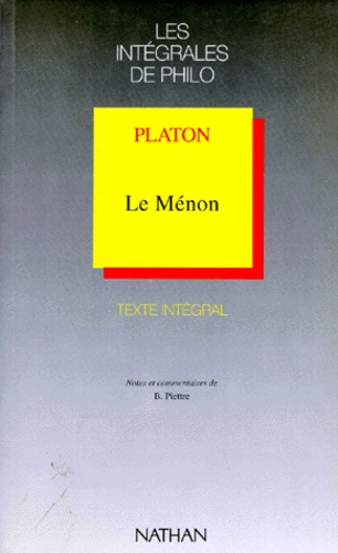 LE MENON de Platon - Livre - Decitre