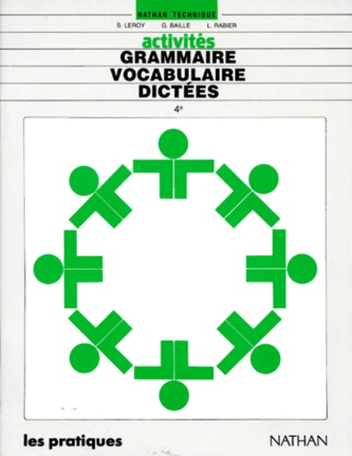 Grammaire Vocabulaire Dictees 4eme Technologique.... - Rabier - Livres ...