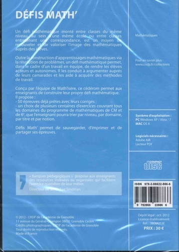 Défis Math' CM1/CM2/6e de CRDP Académie de Grenoble - Livre - Decitre