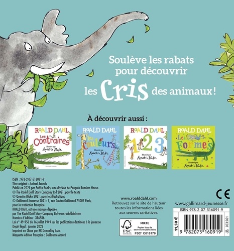 Les cris des animaux de Roald Dahl - Album - Livre - Decitre