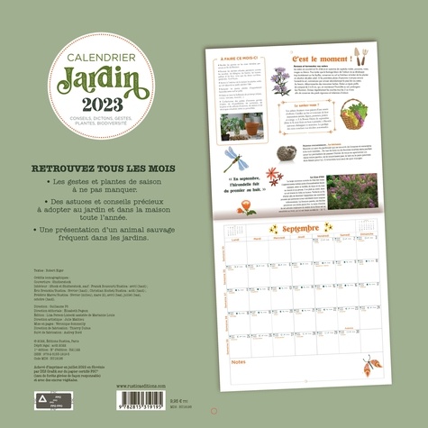 Calendrier Jardin - Conseils, dictons, gestes,... de Robert Elger ...