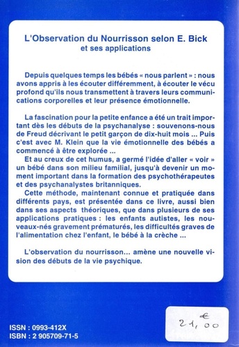 L'observation du nourrisson selon la méthode... de Rosella Sandri ...