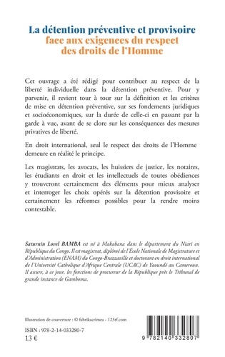 La détention préventive et provisoire face aux... - Saturnin Lovel Bamba - Livres - Furet du Nord