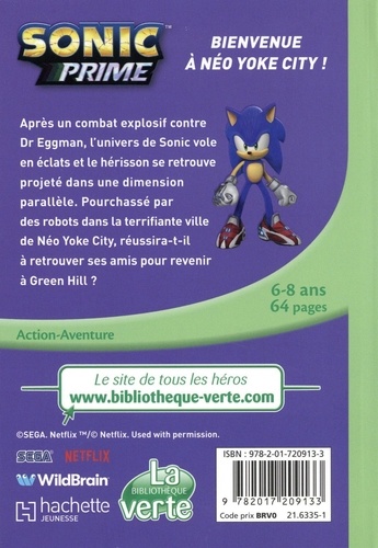 Sonic Prime Tome 1. Bienvenue à Néo Yoke City ! de Sega - Poche - Livre ...